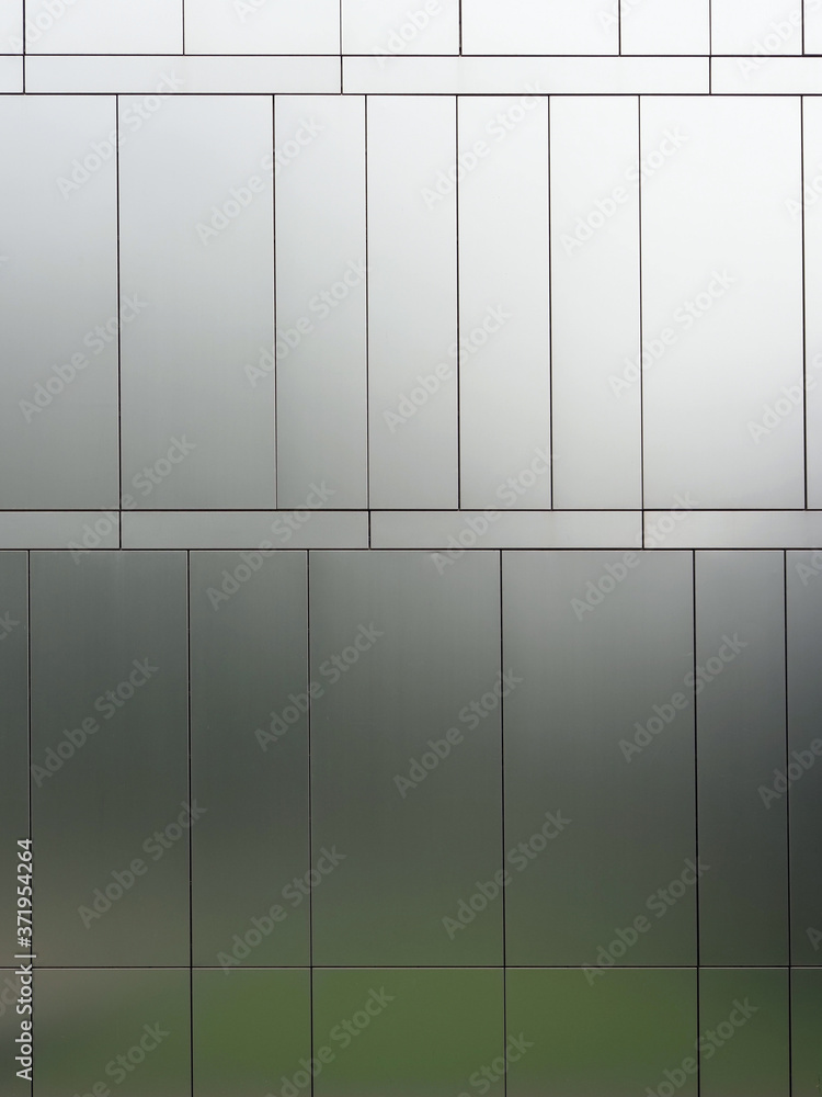 Metallic wall panels of the facade of the building. Aluminum facade ...