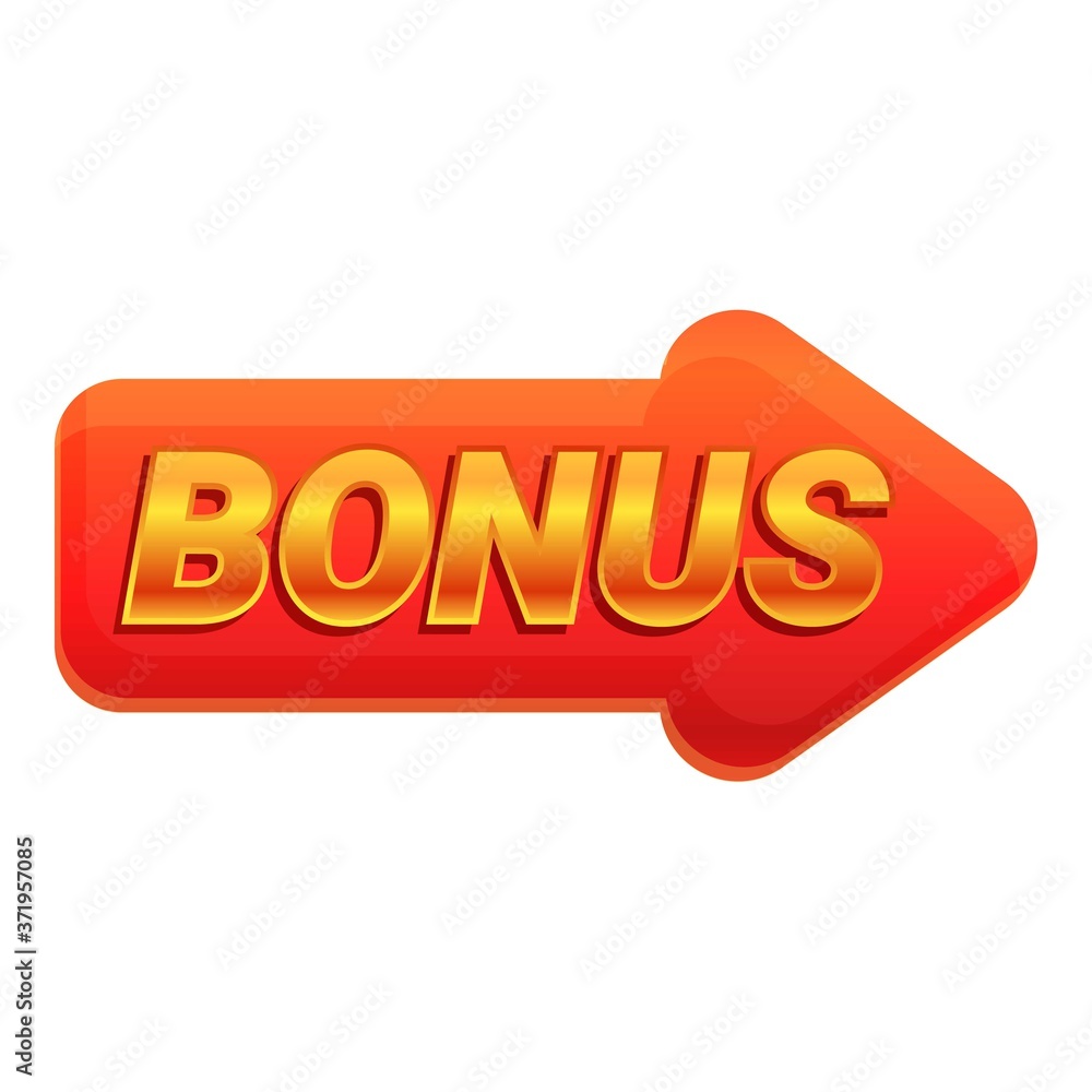 Bonus red arrow icon. Cartoon of bonus red arrow vector icon for web ...