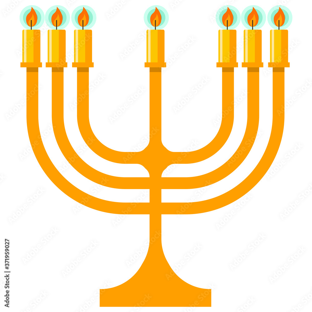 Menorah with candles vector cartoon illustration isolated on a white ...