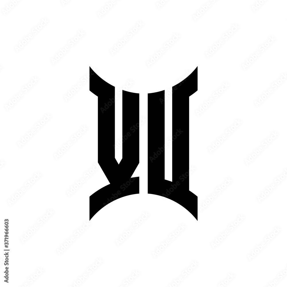 VU monogram logo with curved side Stock Vector | Adobe Stock