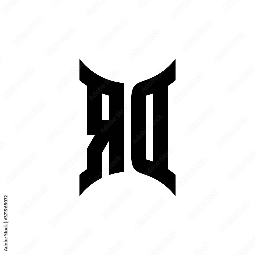 RD monogram logo with curved side Stock Vector | Adobe Stock