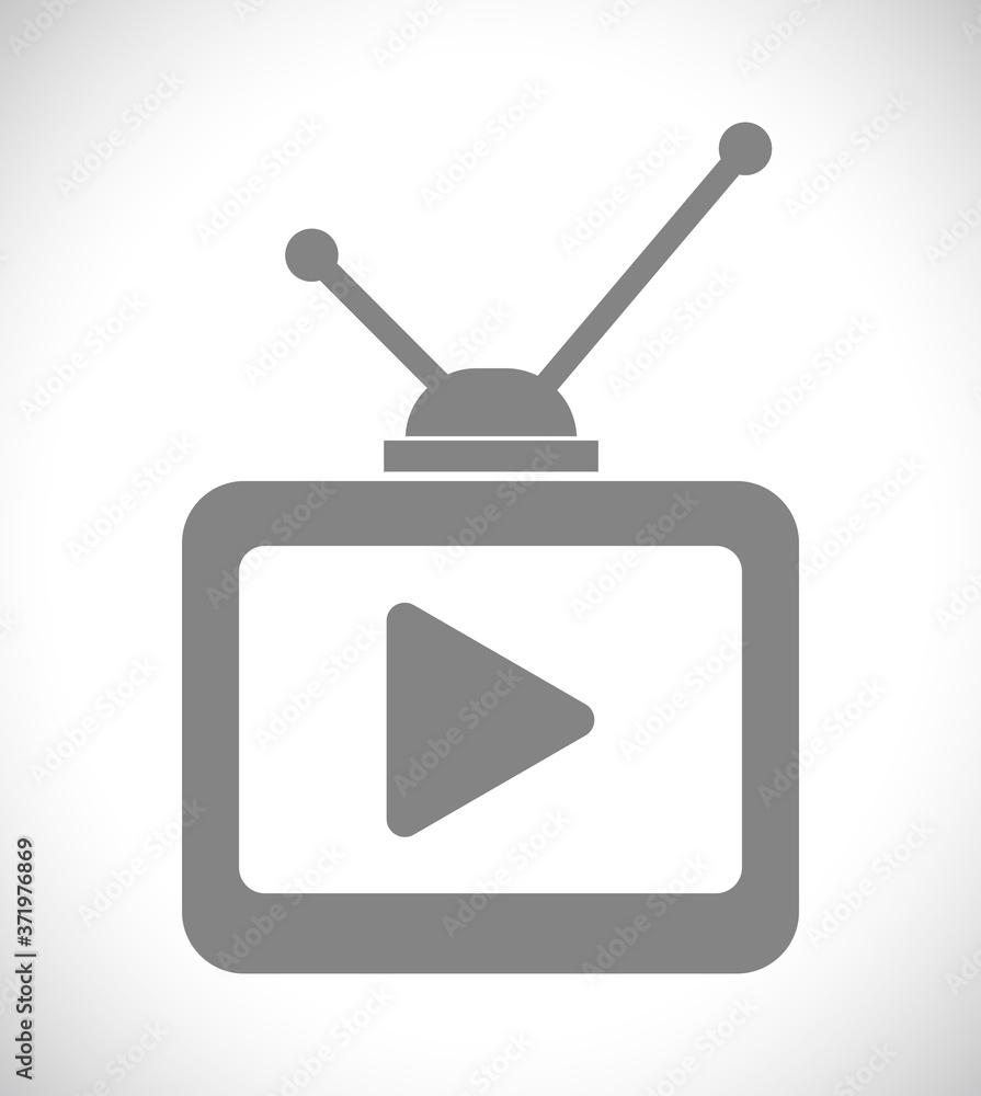 retro tv play button icon Stock Vector | Adobe Stock