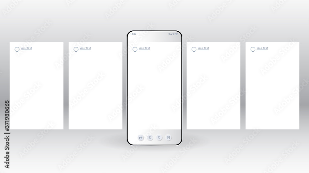 Carousel Interface Post On Social Network Phone Mockup On White Background Minimal Design