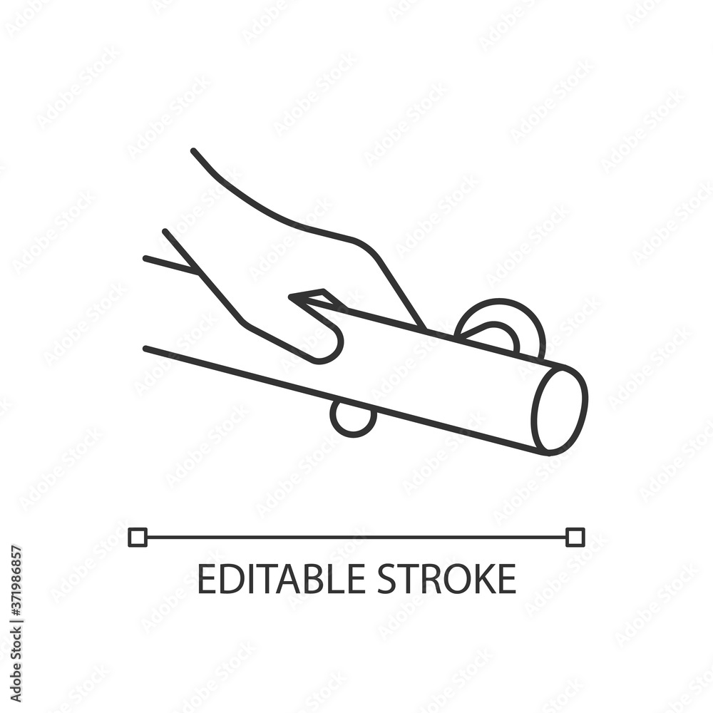 Handrails linear icon. Stairs railing system. Modern wall mounted ...