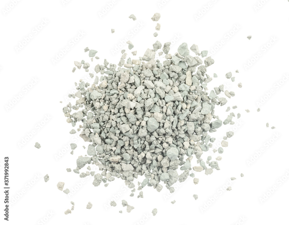 Gray small rocks ground texture isolated white background. black small ...