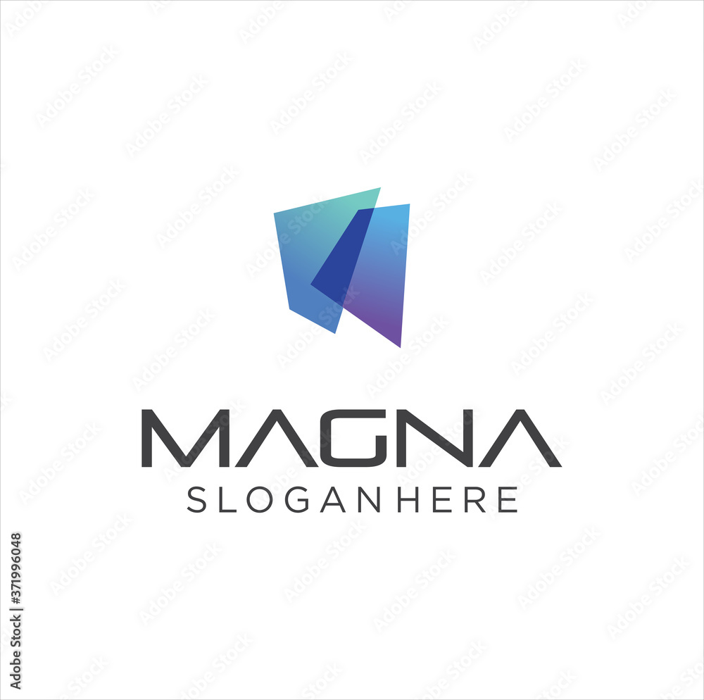 Letter M Tech Logo Template. Magna Logo Design Vector Stock. Initial M ...