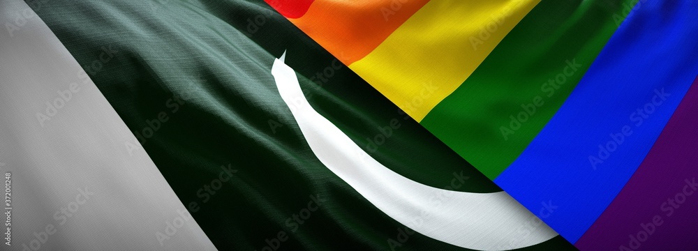 LGBT flag and flag of Pakistan Stock Illustration | Adobe Stock