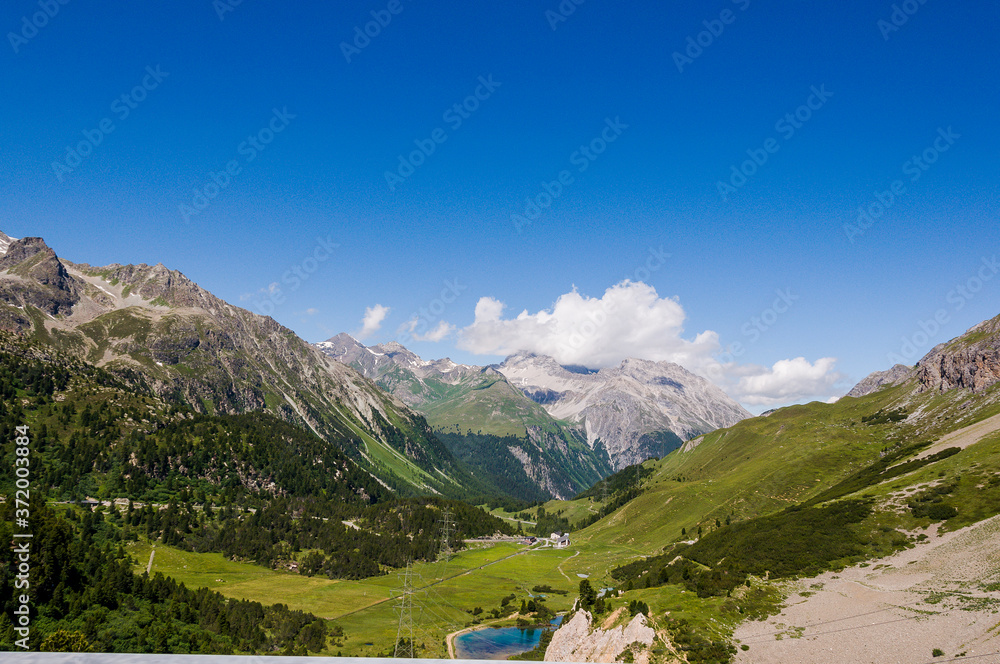 Albula, Albulapass, Passstrasse, Bergstrasse, Albulapass, Passhöhe ...