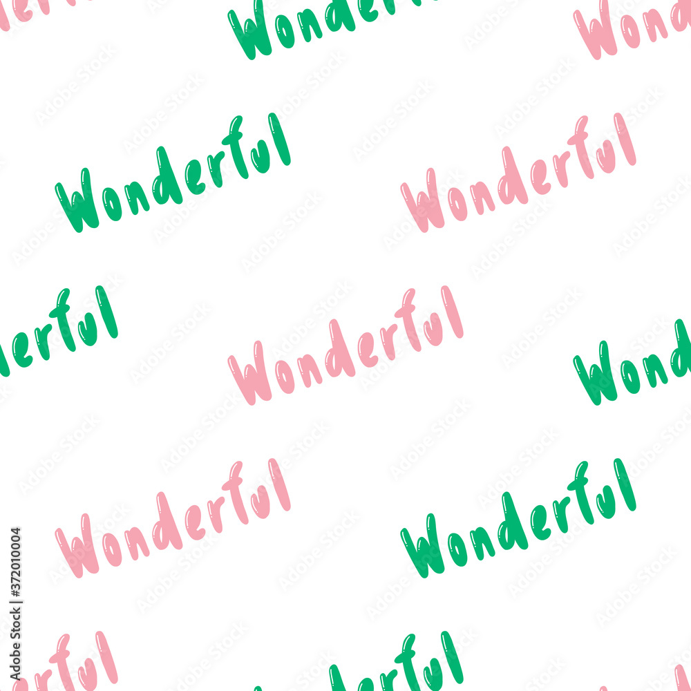 Wonderful. Vector seamless pattern with calligraphy hand drawn text ...