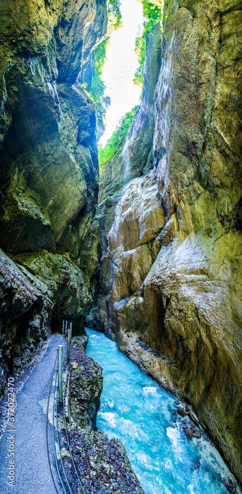 famous partnachklamm gorge in garmisch-partenkirchen - bavaria Stock ...