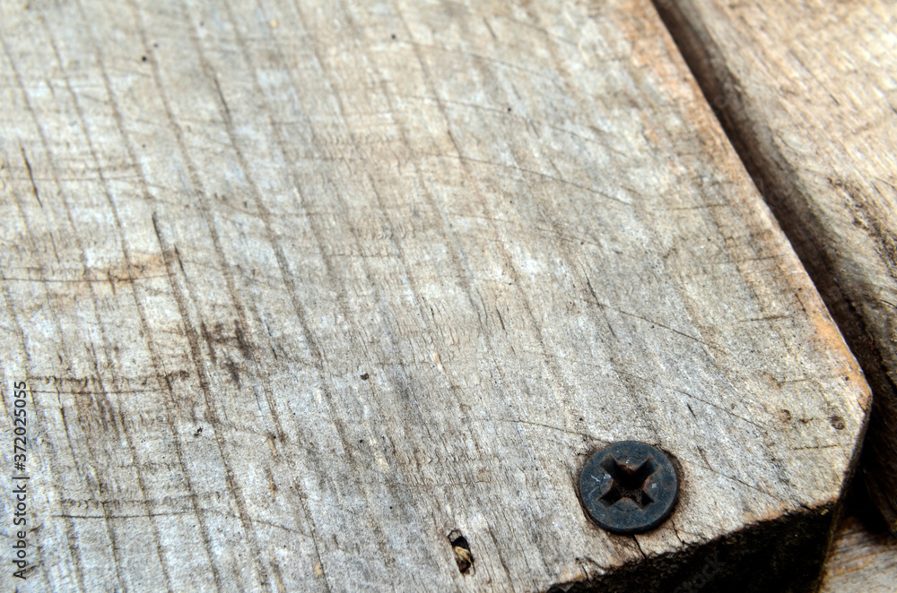 close up de madera con tornillos, madera de piso o deck con tornillos ...