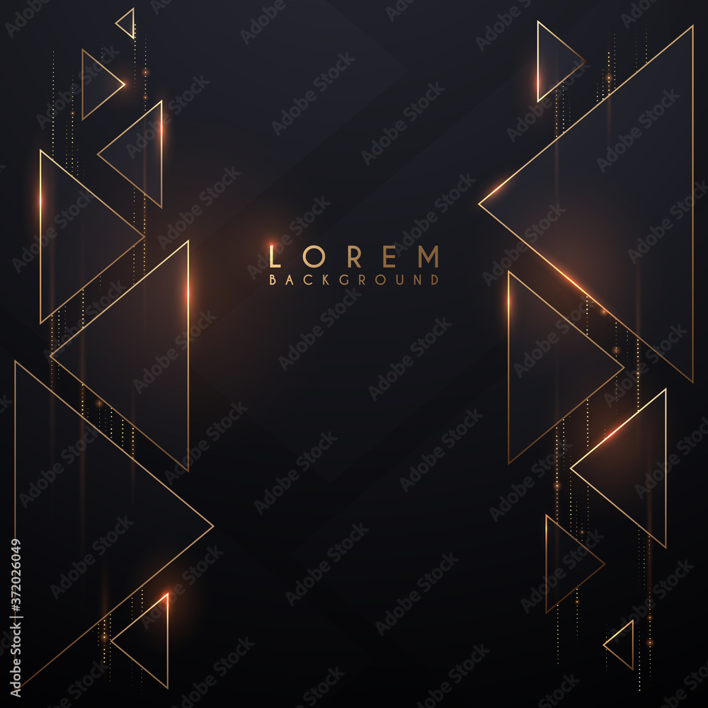 Abstract gold and black triangle shapes background Stock Vector | Adobe ...