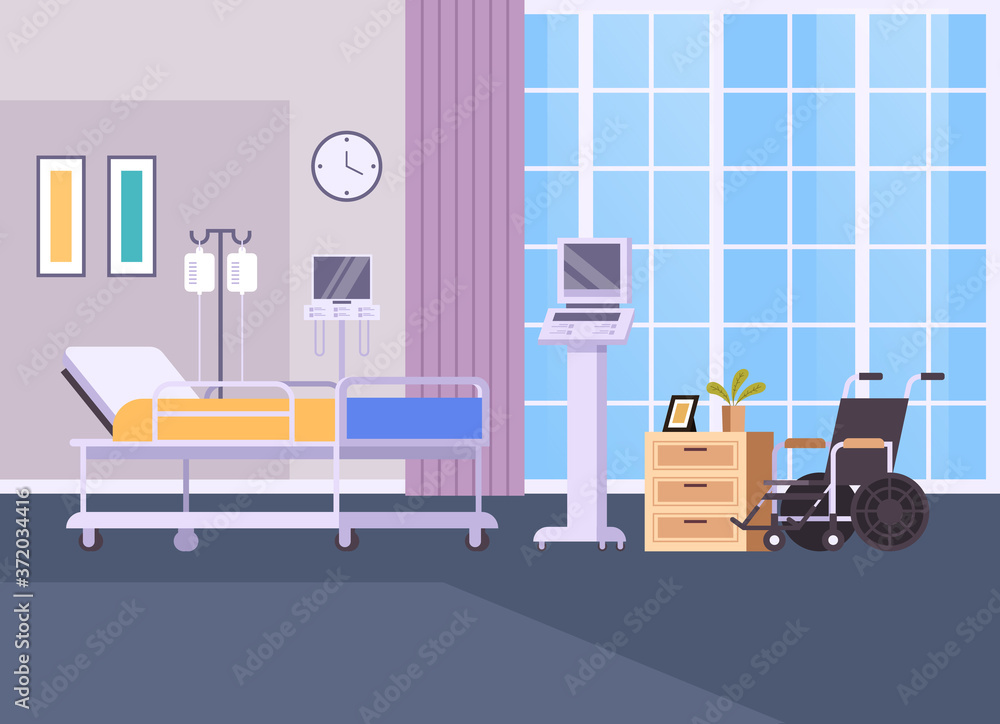 Resuscitation hospital room interior concept. Vector flat graphic ...