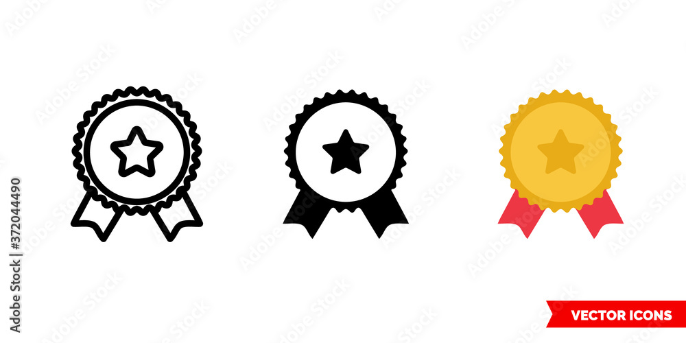 Awards icon of 3 types color, black and white, outline. Isolated vector ...