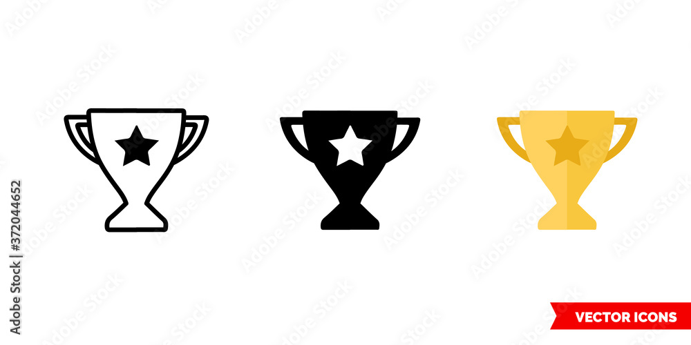 Awards icon of 3 types color, black and white, outline. Isolated vector ...