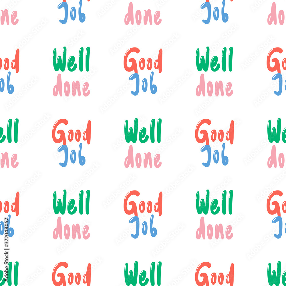 Good Job well done. Vector seamless pattern with calligraphy hand drawn ...