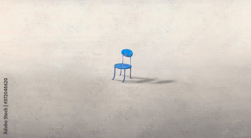 Lonely chair. depression alone sad and loneliness concept, surreal ...