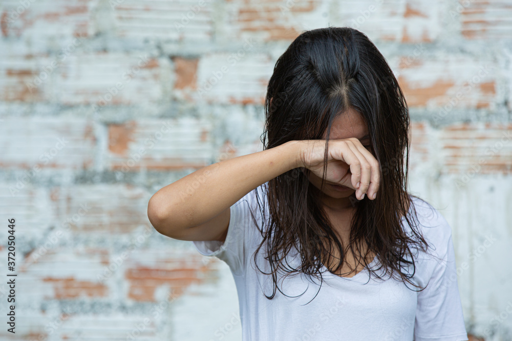 Woman making hand sign stop International day of non violence. Stock ...