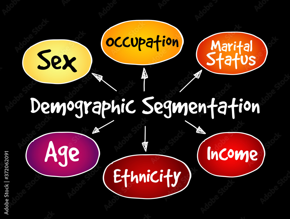 Demographic segmentation mind map flowchart, business concept ...