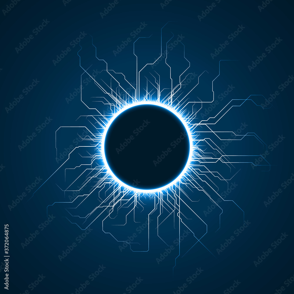 circular portal effect with linear tech lines. vector graphic Stock ...