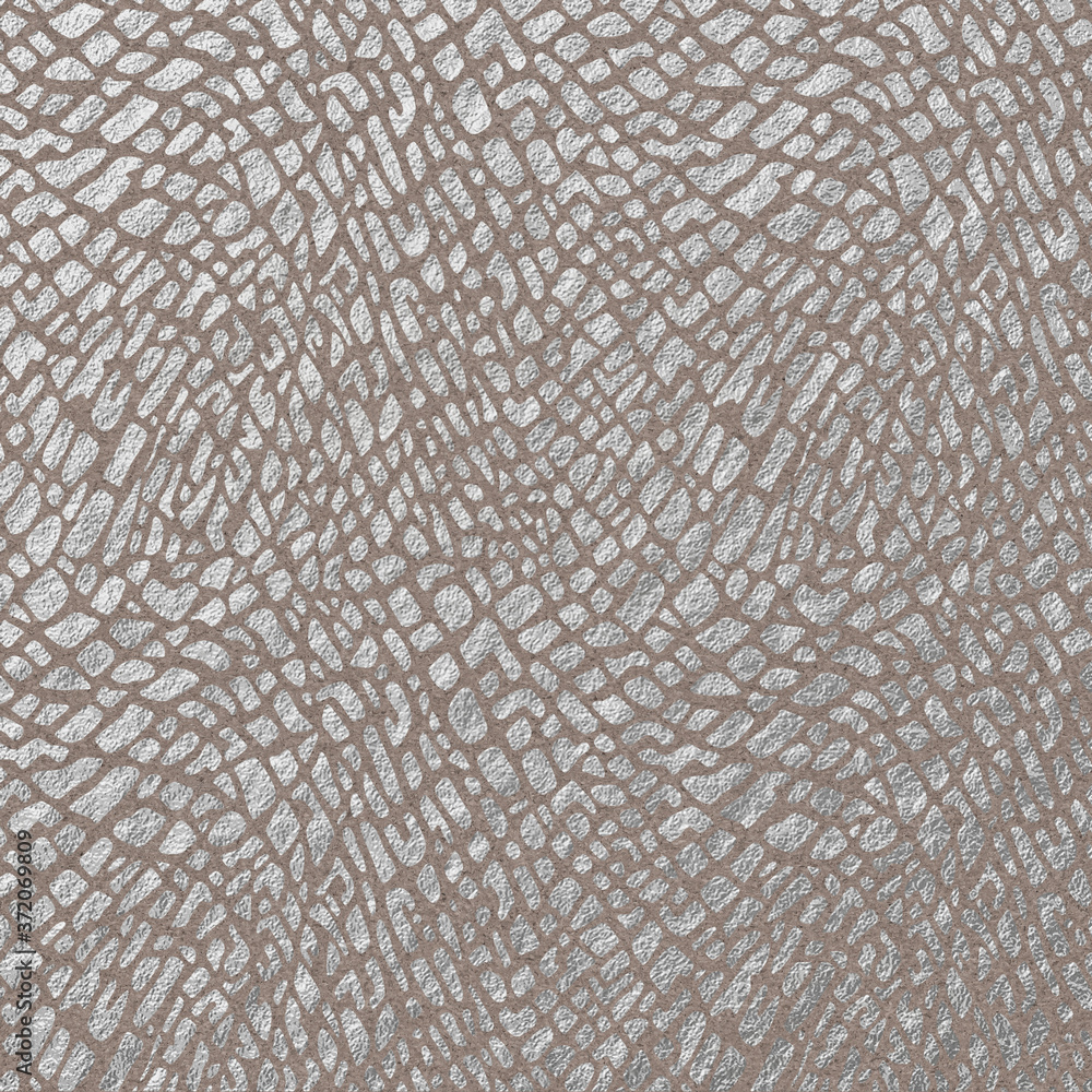 Metallic Silver Animal Print Pattern on Cork Texture Background ...
