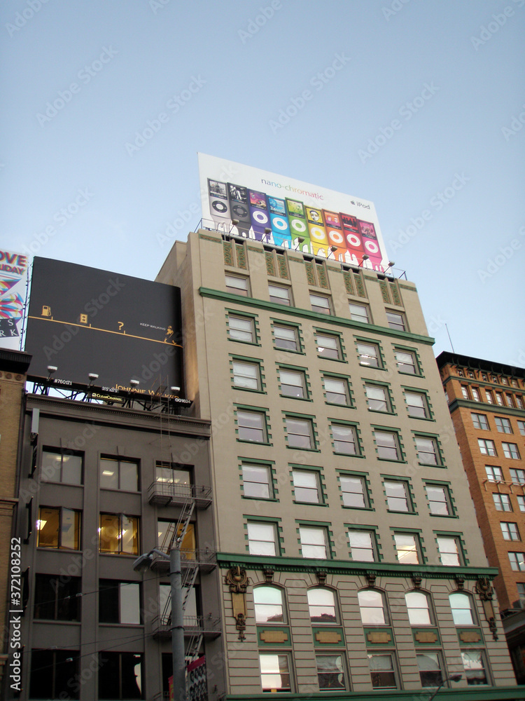 Historic Buildings of Union Square and Billboards above featuring a ...
