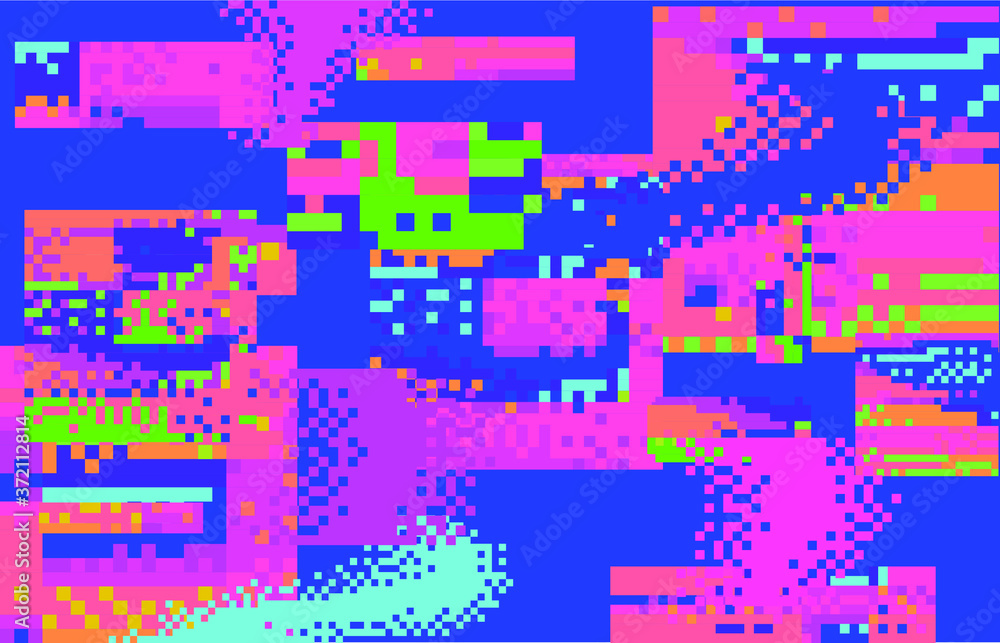 Abstract pixelated background with flickers and datamoshing effect ...