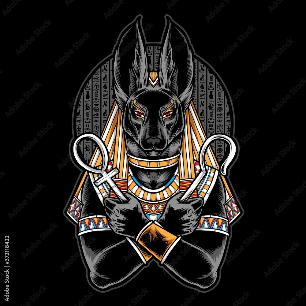 egyptian anubis vector and illustration Stock Vector | Adobe Stock