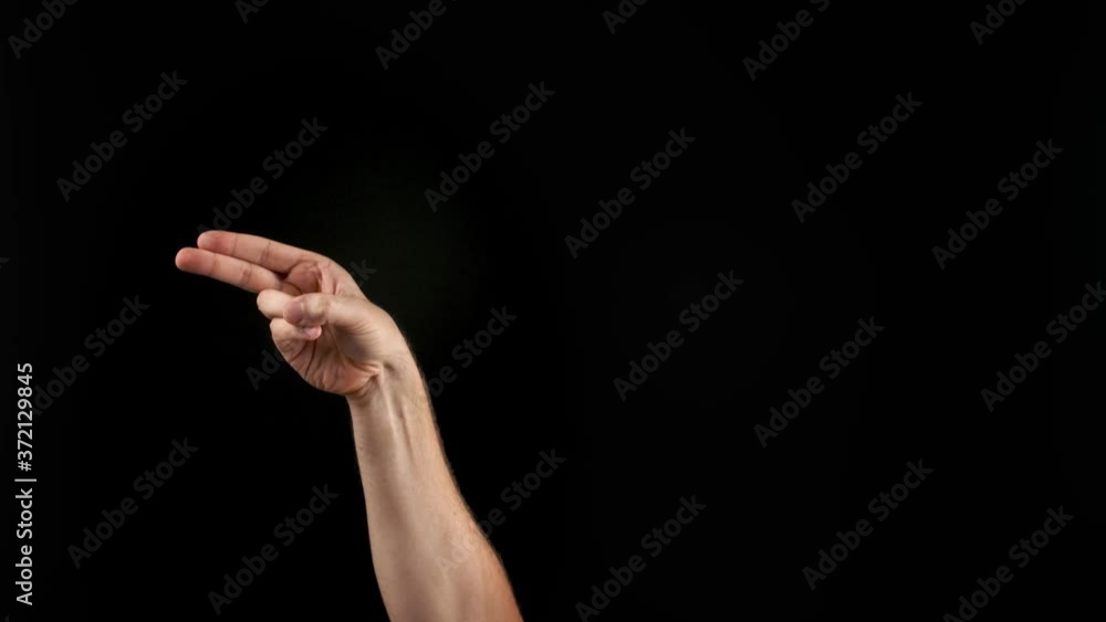Hand showing letter H on dark background. Sign language alphabet Stock ...