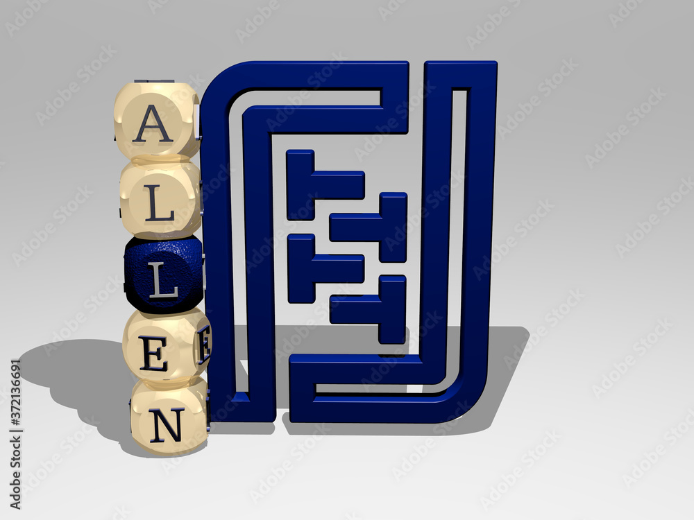 3D illustration of ALLEN graphics and text around the icon made by ...