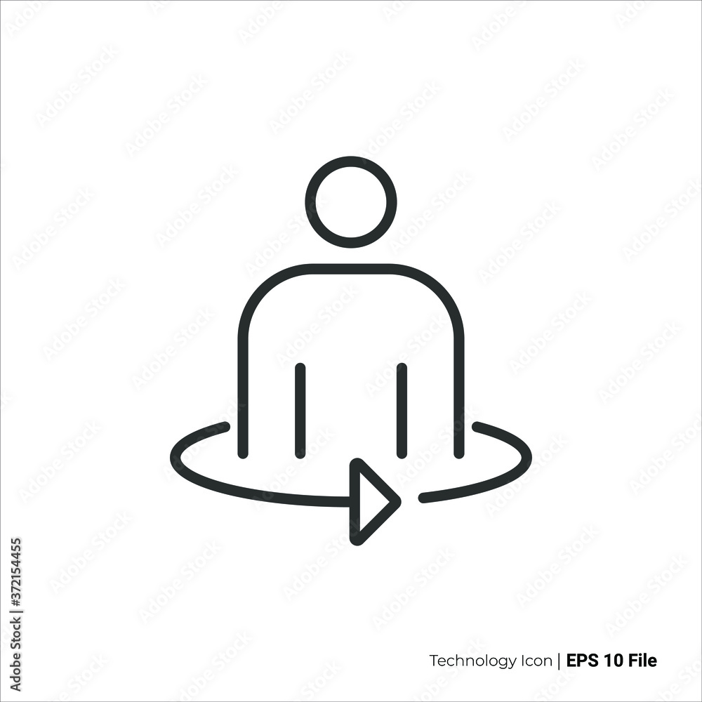 flip person icon outline. flip arrow with body of person icon vector ...