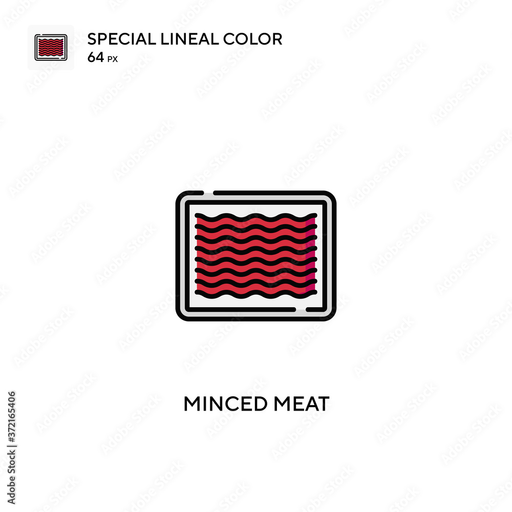 Minced meat Special lineal color icon.Minced meat icons for your ...