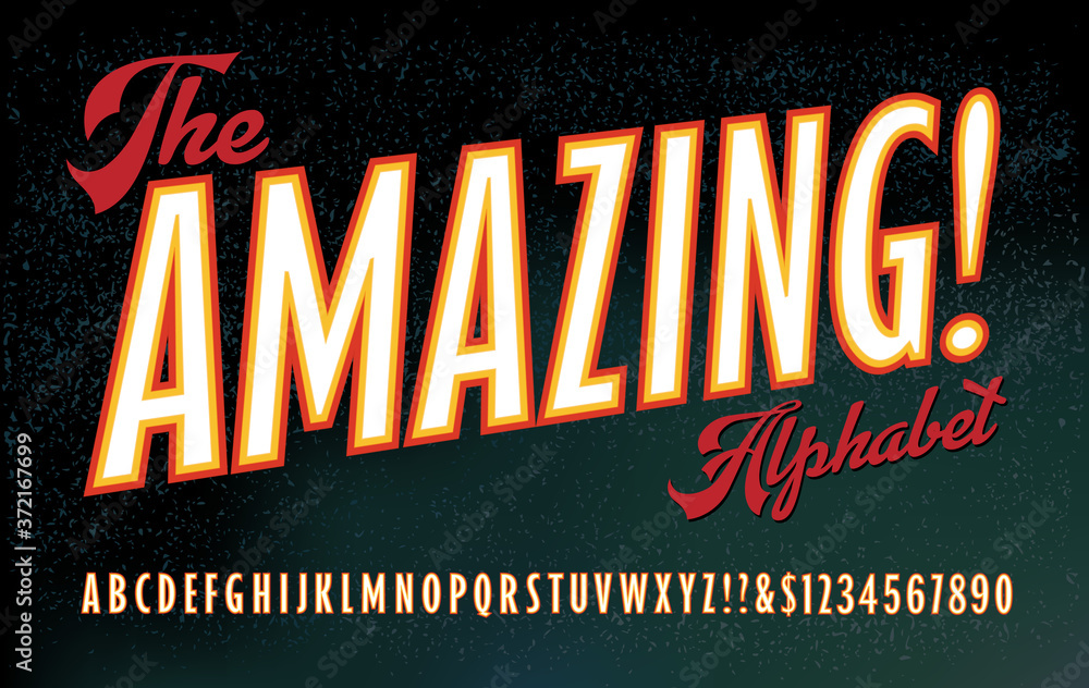 Naklejka The Amazing! Alphabet; A Font in the Style of 19th and Early ...