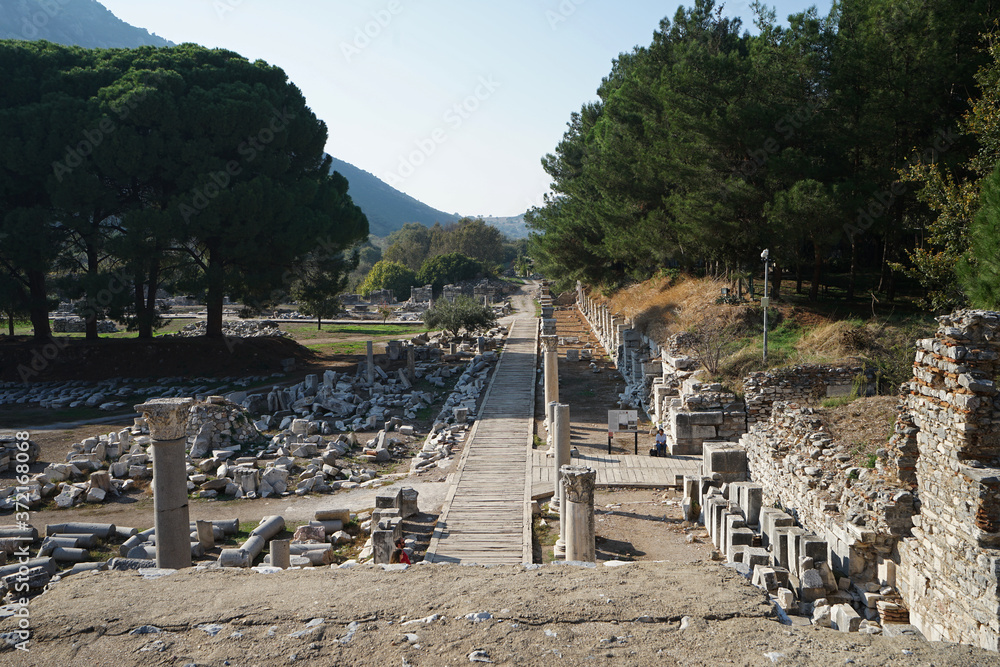 Exterior ruins architecture design at Ephesus Archaeological Museum ...