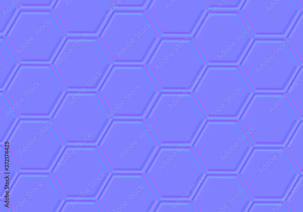 Normal map of hexagon honeycombs. Computer generated image Stock ...