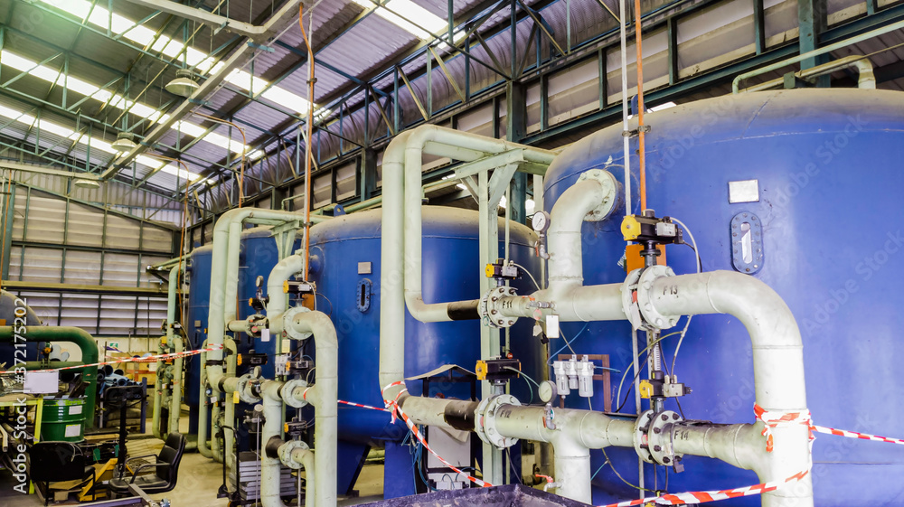 Water tank service room for water plant system, Water control room for ...