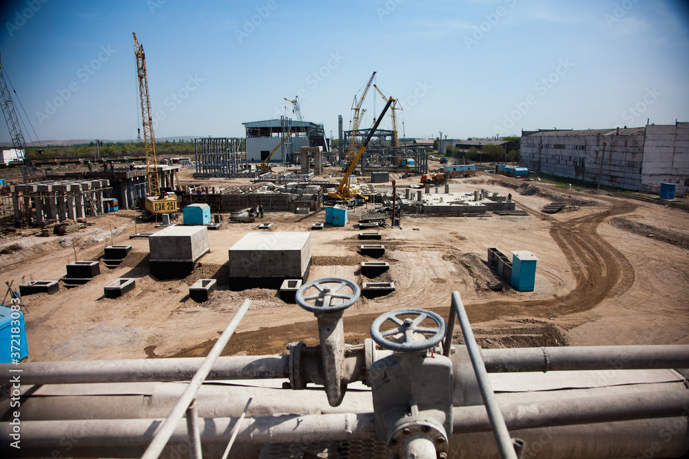 Construction of new industrial building of phosphate fertilizer plant ...