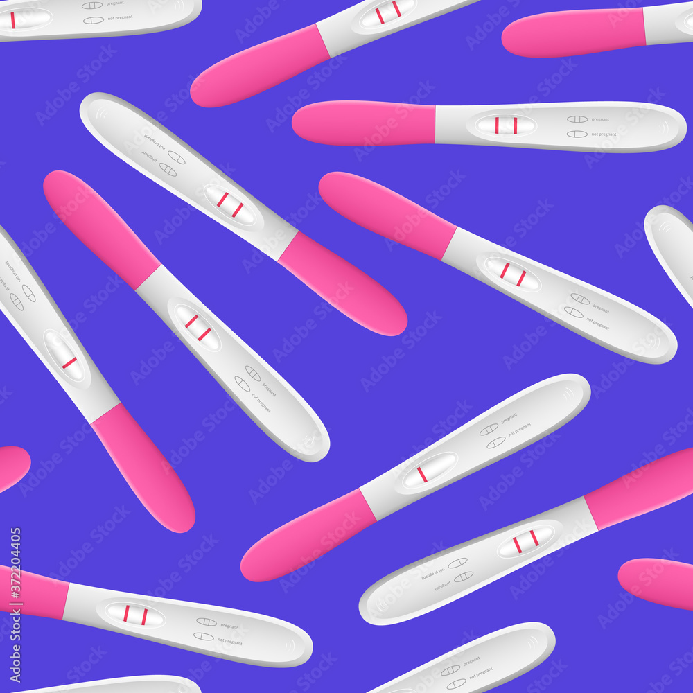 Realistic 3d Detailed Pregnancy Test Seamless Pattern Background ...