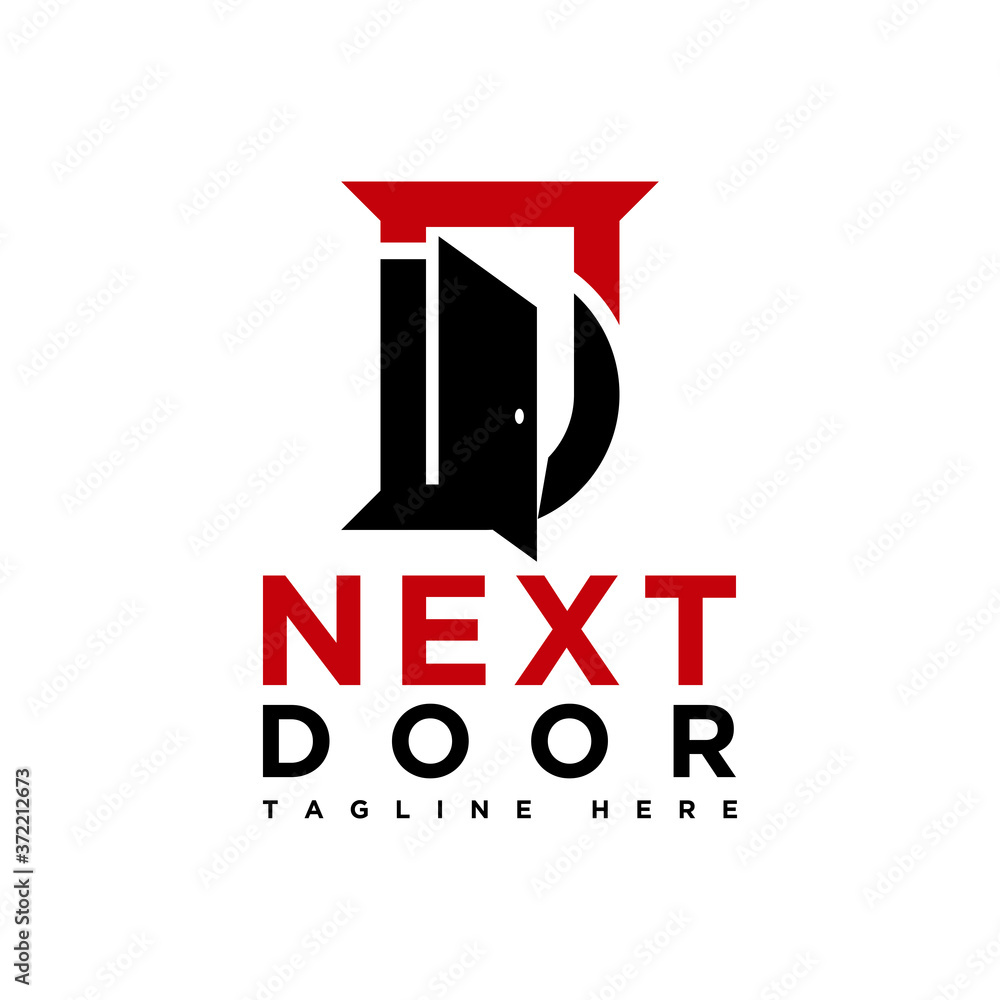 next door logo, letter N and D logo inspirations Stock Vector | Adobe Stock