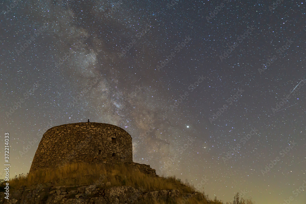 Italy Tuscany Grosseto, Mount Amiata Arcidosso, the milky way seen from ...