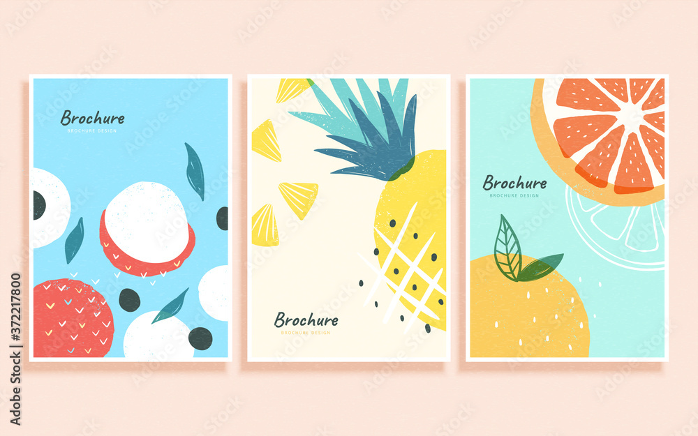 Cover template in fruit concept Stock Vector | Adobe Stock