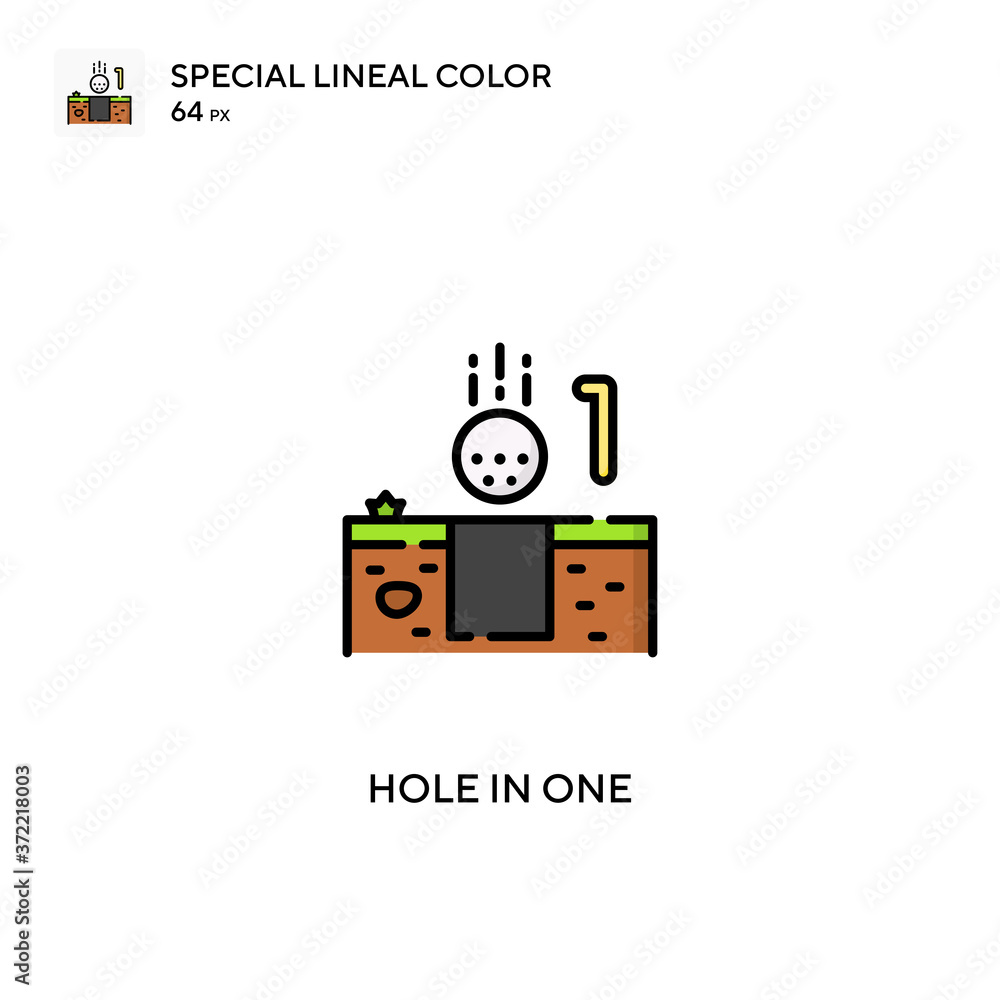 Hole in one Special lineal color icon.Hole in one icons for your ...