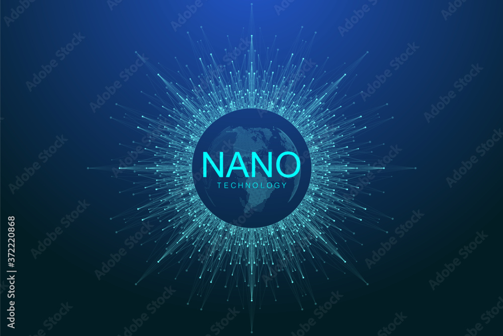 Nano technologies abstract background. Cyber technology concept ...
