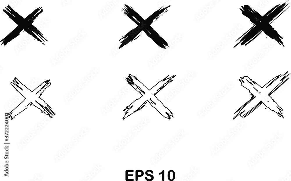 X mark set of different crosses. Cross sign graphic symbol. High ...