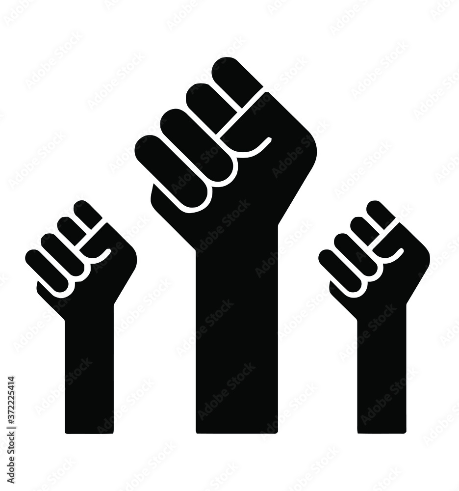 Raised fist held in protest. Rising hand fist vector illustration ...