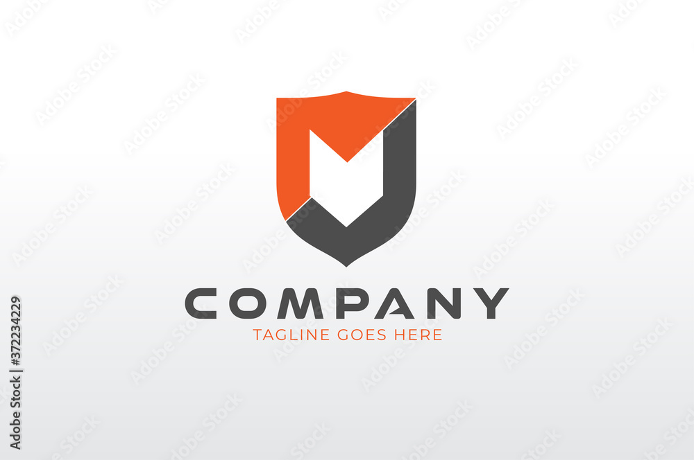 Shield Security Logo, shield icon from Letter M and J combination, Flat style Logo Design ...