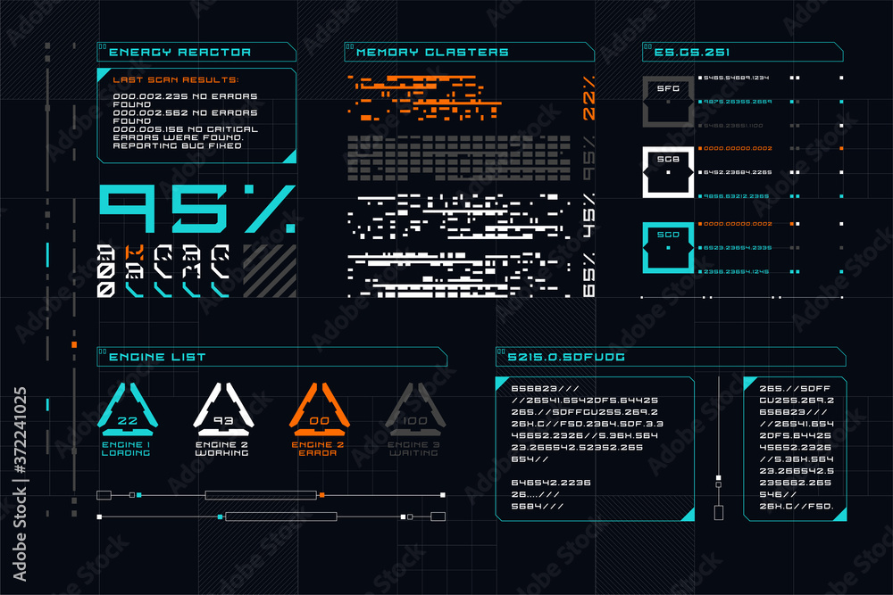 Set of Sci Fi Modern User Interface Elements. Futuristic Abstract HUD ...