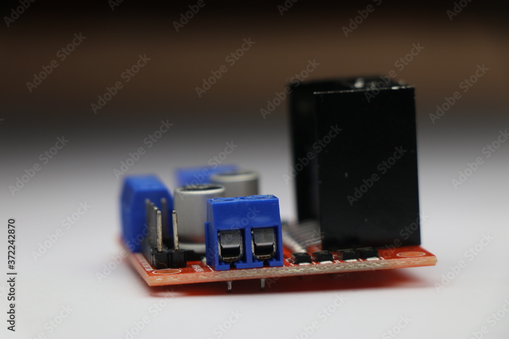 Close up of motor driver which is used to send control signal to dc ...