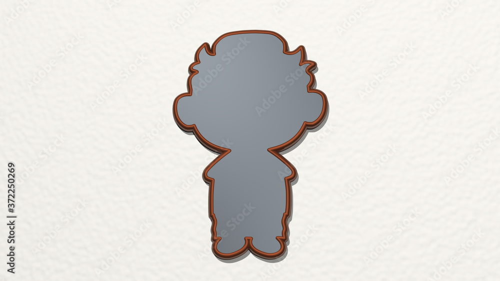 kid 3D drawing icon, 3D illustration for child and girl Stock ...