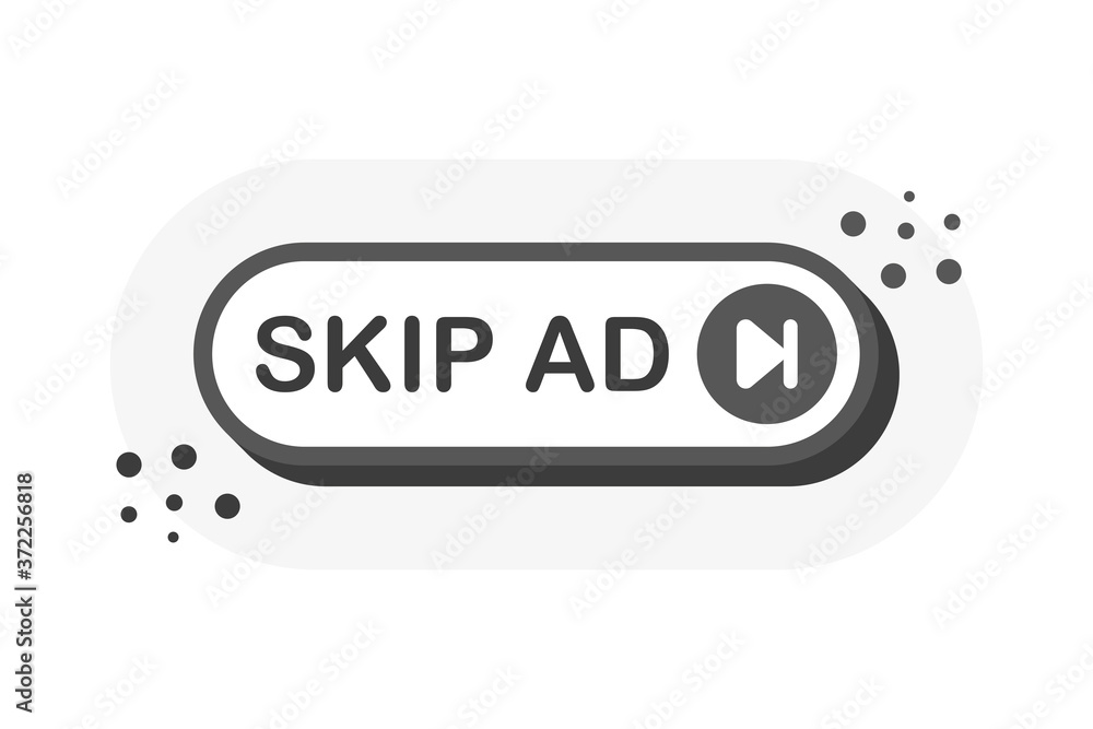 Modern flat web banner with skip ad button for commercial ads design ...